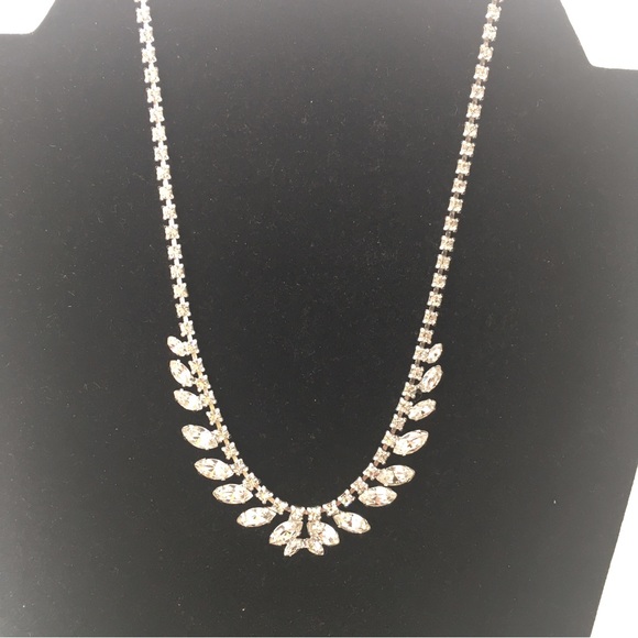 Unmarked | Jewelry | Vintage Clear Rhinestone Necklace | Poshmark